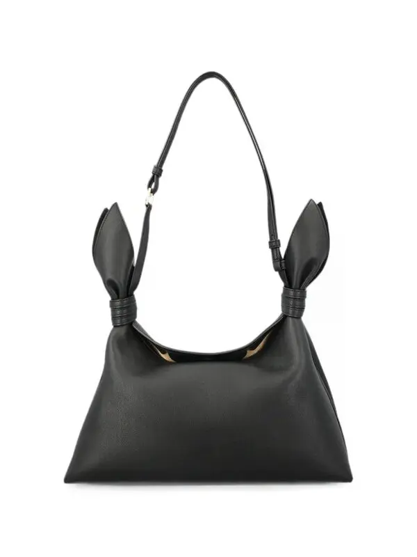 Loewe Paseo Knotted Leather Shoulder Bag - Black