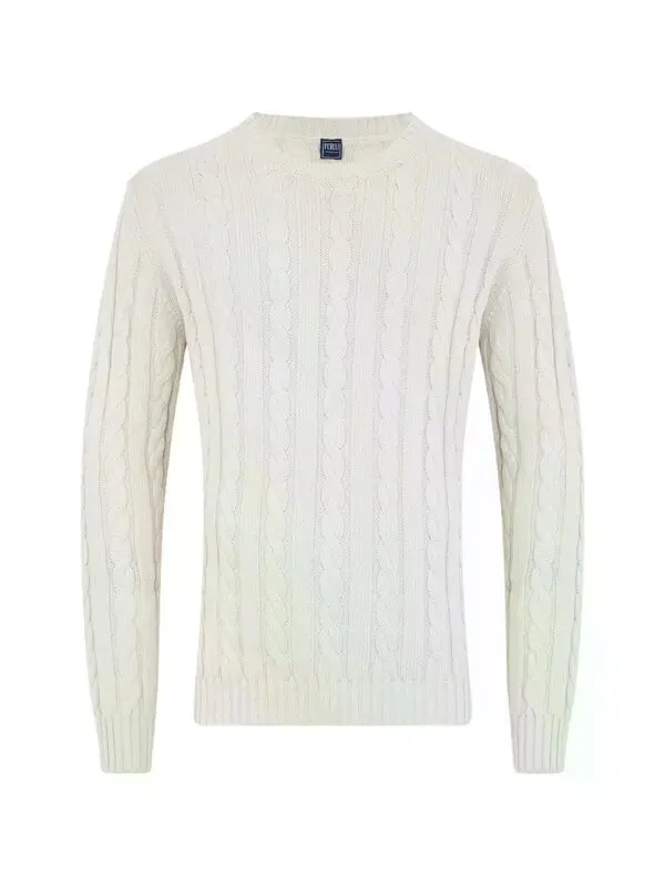 Fedeli Cable Knit Crew Neck Sweater