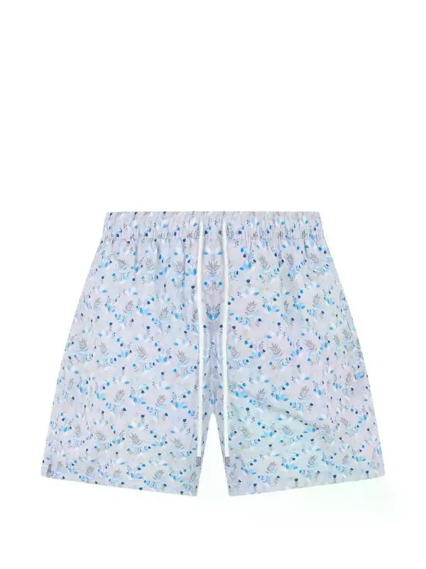 Fedeli Floral Print Swim Shorts - Grey
