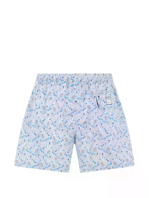 Fedeli Floral Print Swim Shorts - Grey