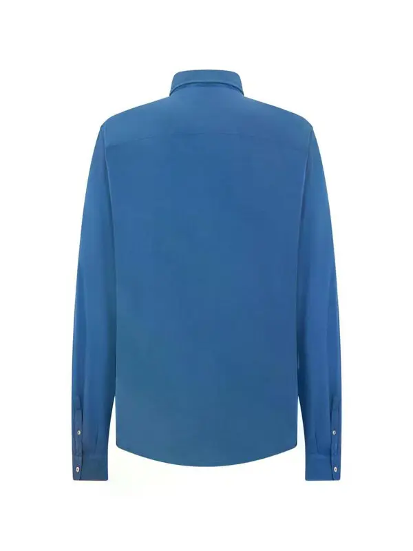 Fedeli Long-sleeve Button-down Shirt - Blue