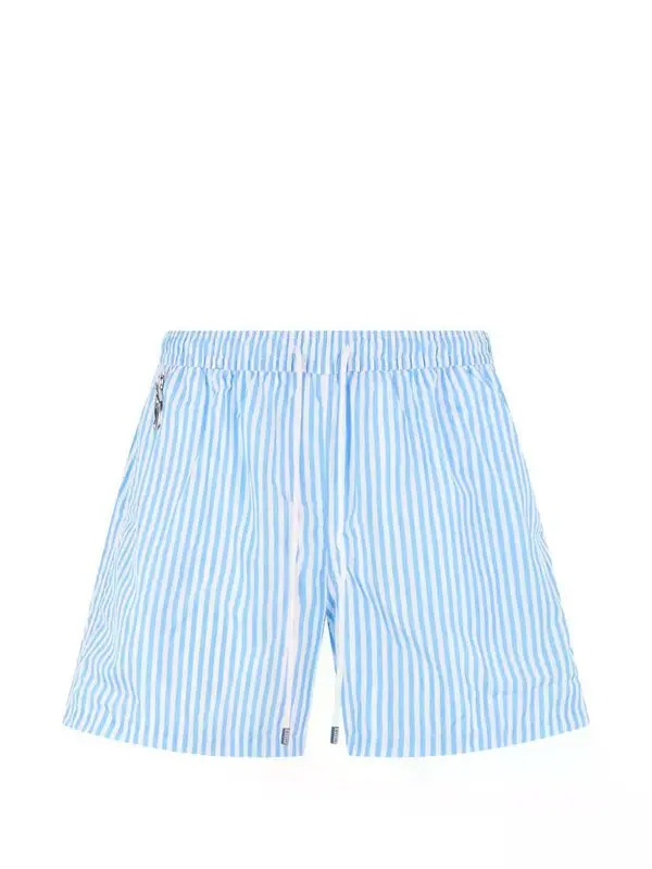 Fedeli Striped Swim Shorts - Blue