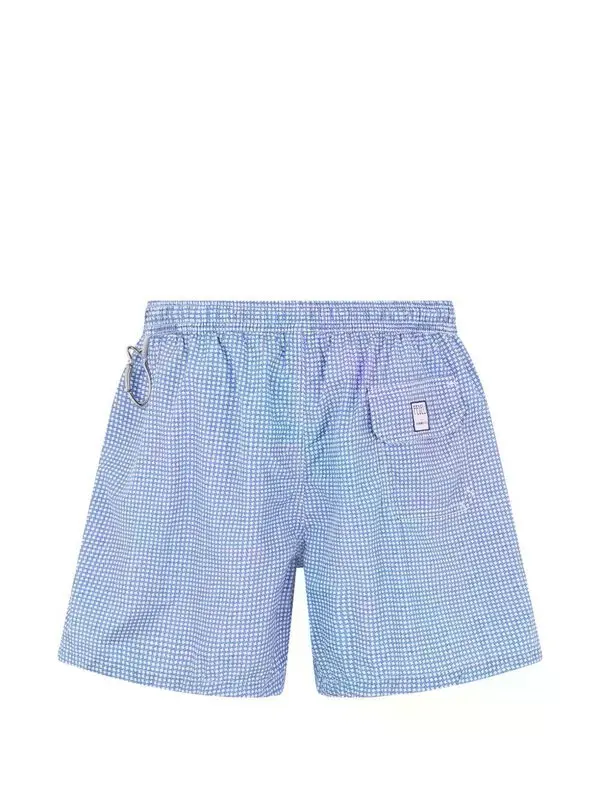 Fedeli Geometric Print Drawstring Swim Shorts