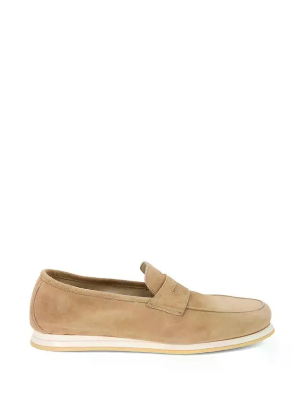 Fedeli Suede Slip-on Loafers - Neutrals
