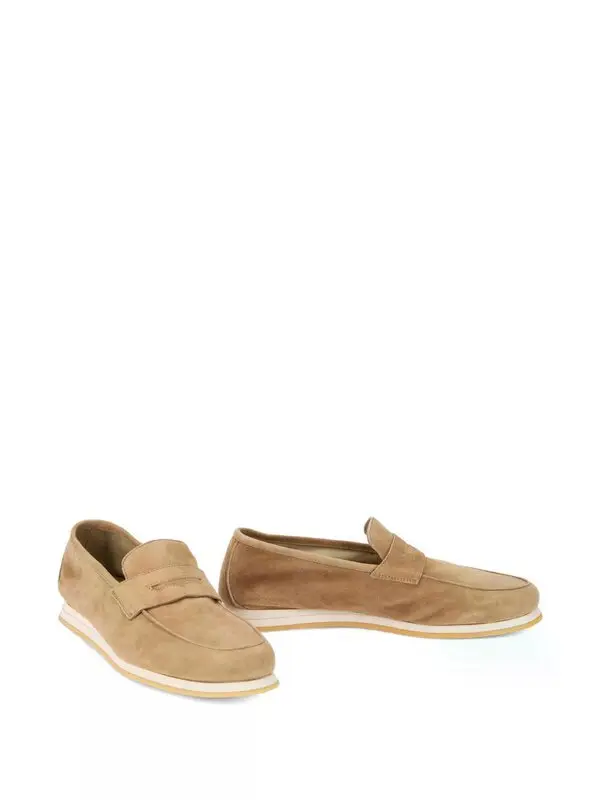 Fedeli Suede Slip-on Loafers - Neutrals