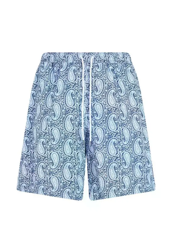 Fedeli Paisley Print Swim Shorts - Blue