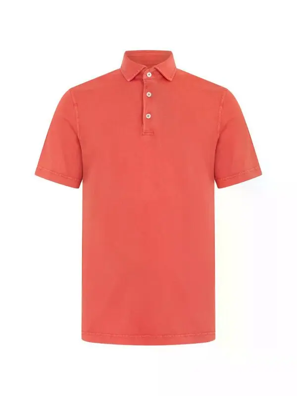 Fedeli Short-sleeve Cotton Polo Shirt - Red