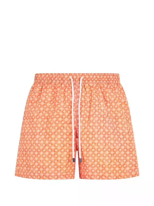 Fedeli Patterned Swim Shorts - Orange