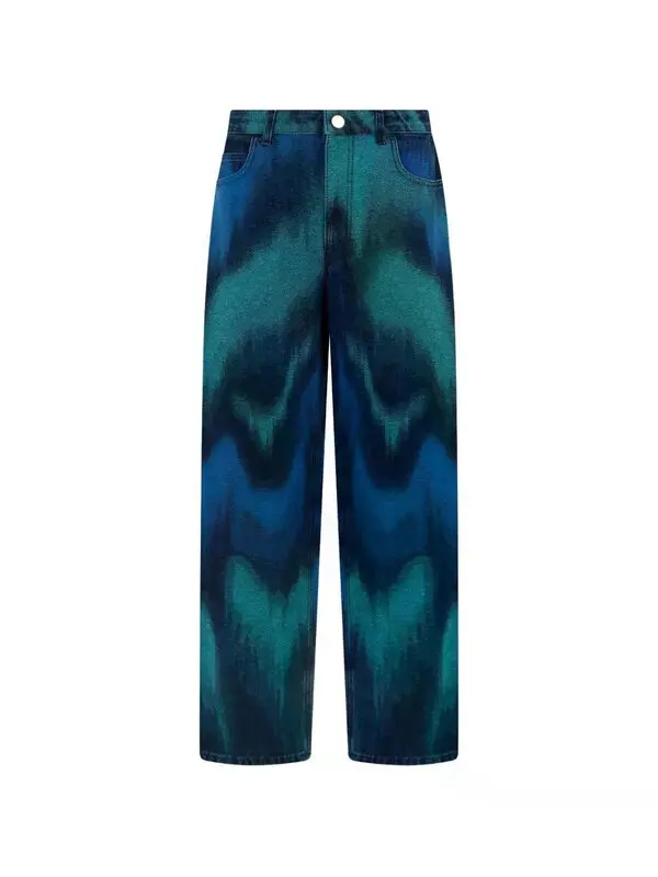 Alberta Ferretti Wavy Pattern Jeans