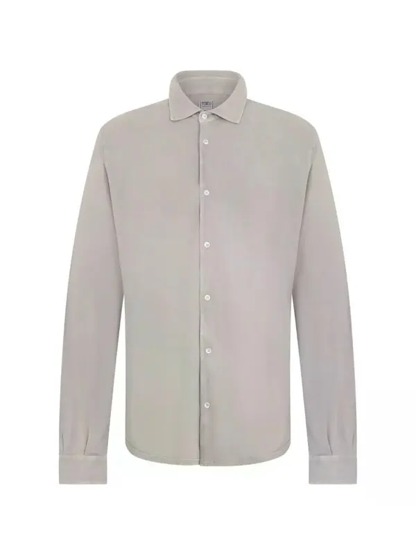 Fedeli Button-up Long-sleeve Shirt - Grey