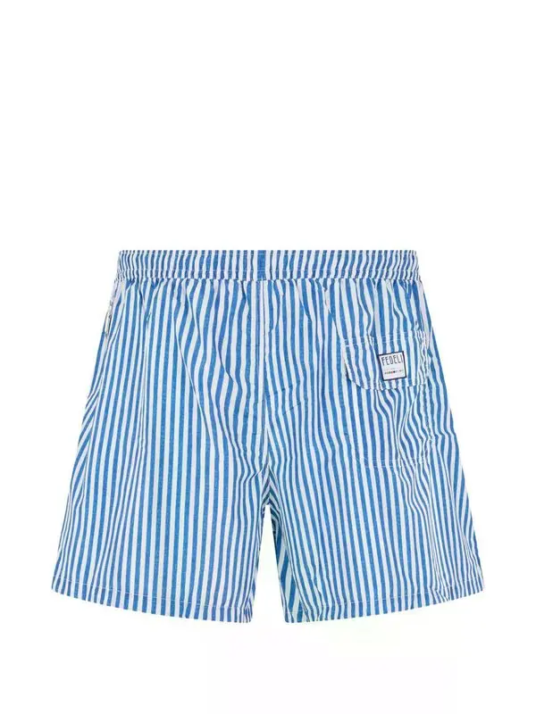 Fedeli Striped Drawstring Swim Shorts