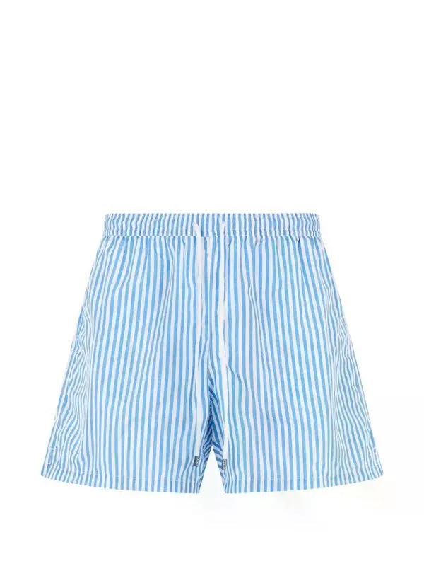 Fedeli Striped Drawstring Swim Shorts