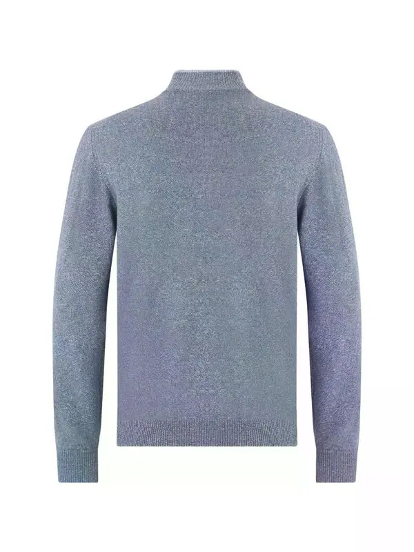 Fedeli Quarter-zip Knit Sweater - Blue