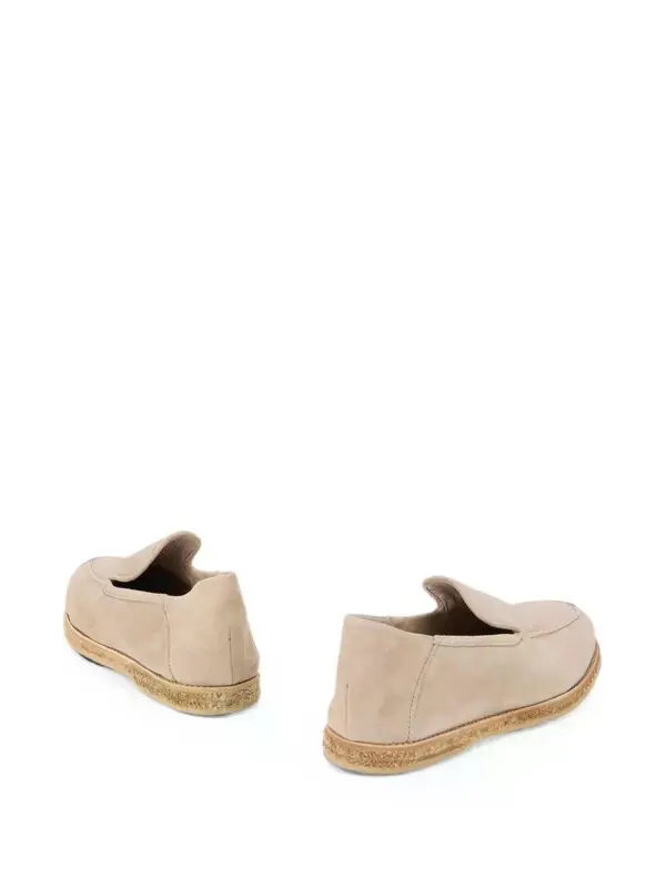 Fedeli Beige Suede Slip-on Moccasins