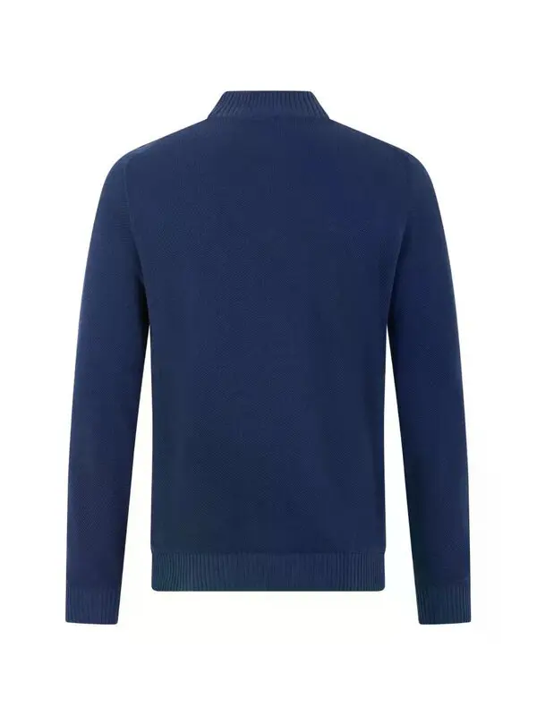 Fedeli Quarter-zip Cotton Sweater - Blue