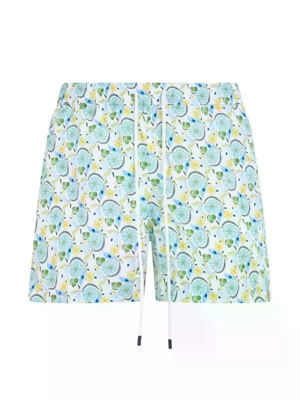 Fedeli Floral-print Swim Shorts - White