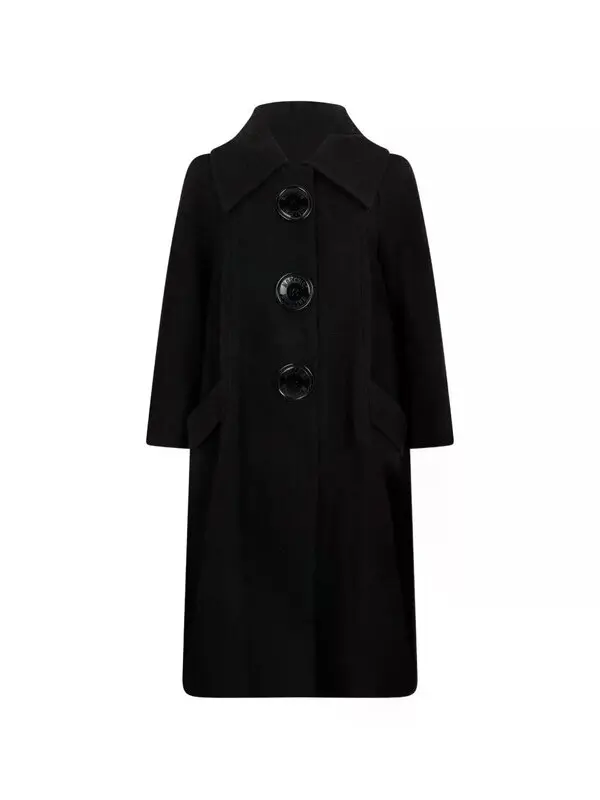 Moschino Elegant Logo-button Flared-sleeve Coat