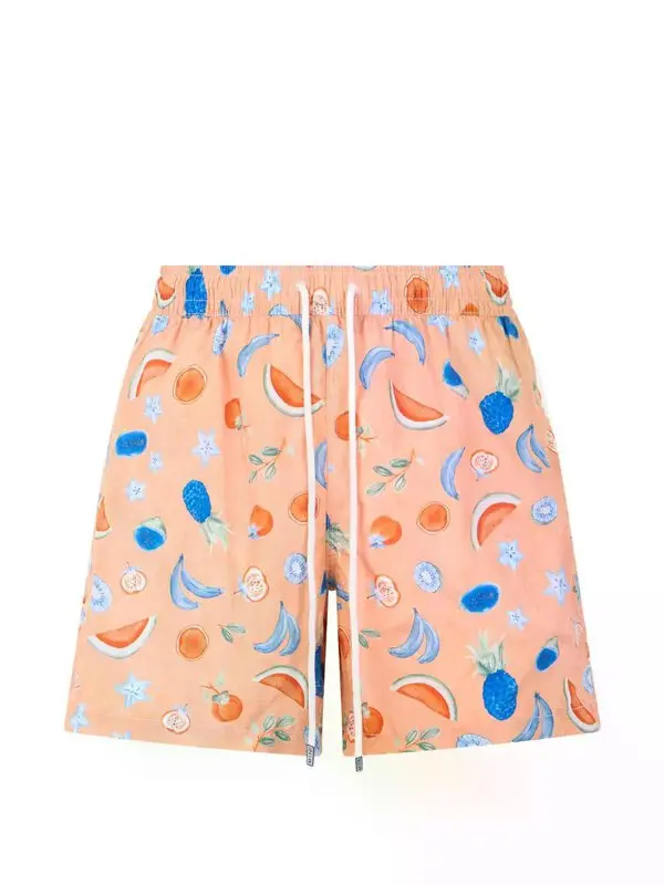 Fedeli Printed Swim Shorts - Orange