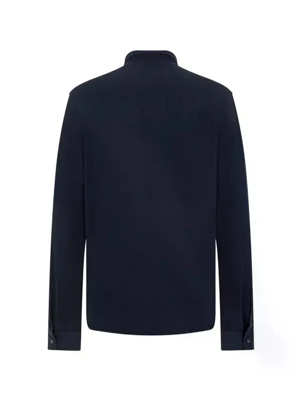 Fedeli Long-sleeved Button-up Shirt - Blue