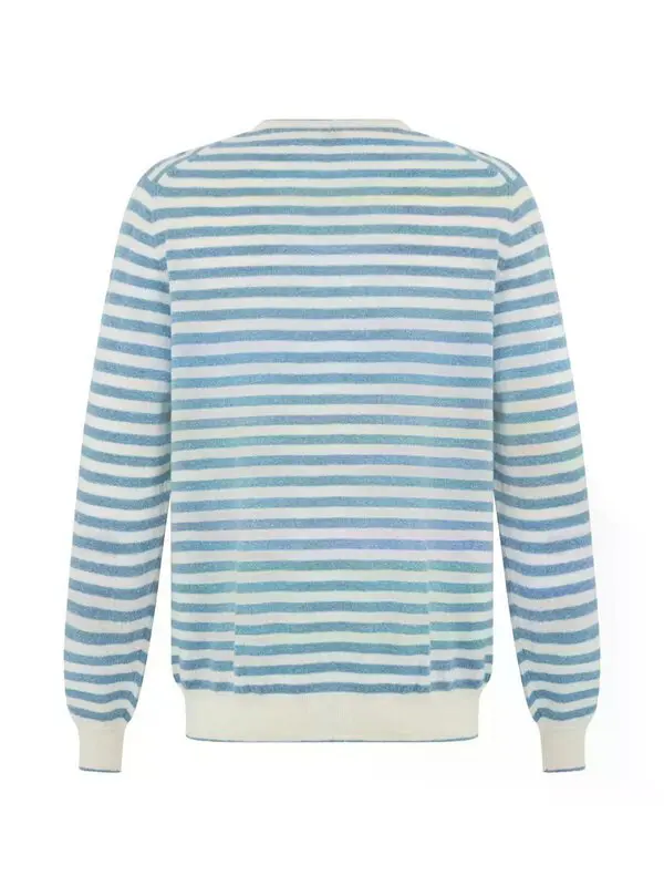 Fedeli Striped Crew-neck Sweater - Neutrals