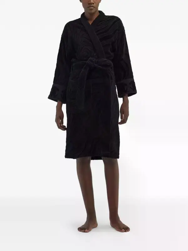 Roberto Cavalli Zebra-pattern Rhinestone-detail Bathrobe