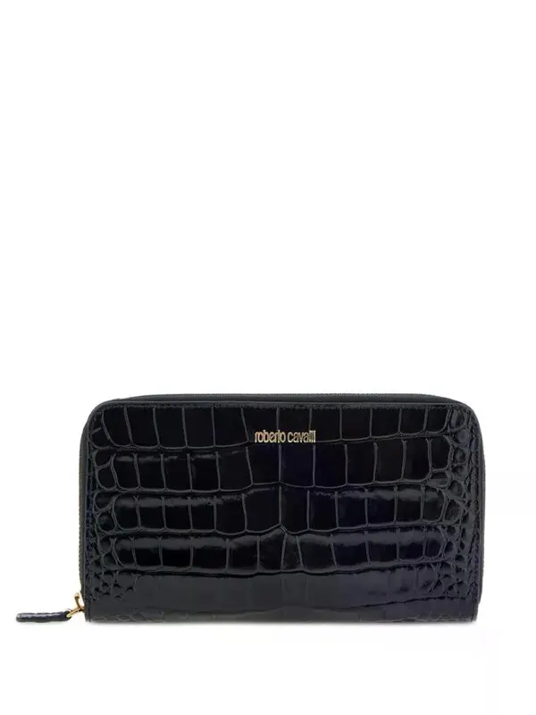Roberto Cavalli Croc-effect Zip-around Wallet - Black