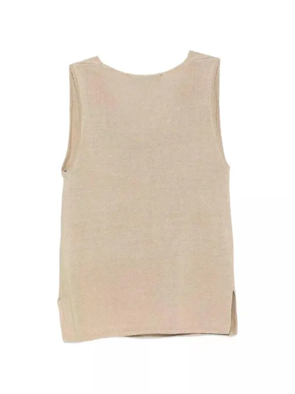 Karl Lagerfeld Cowl Neck Linen Tank