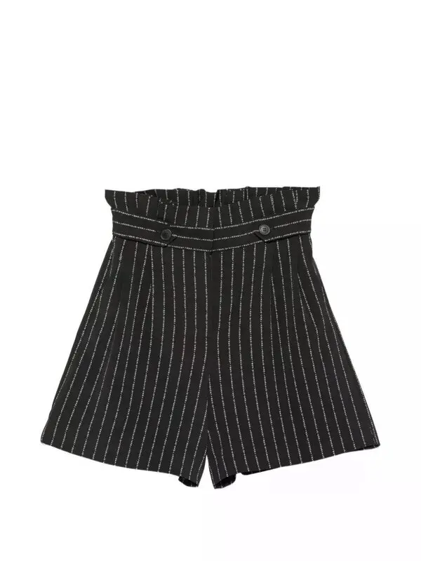 Karl Lagerfeld Logo Pinstripe High-waist Shorts