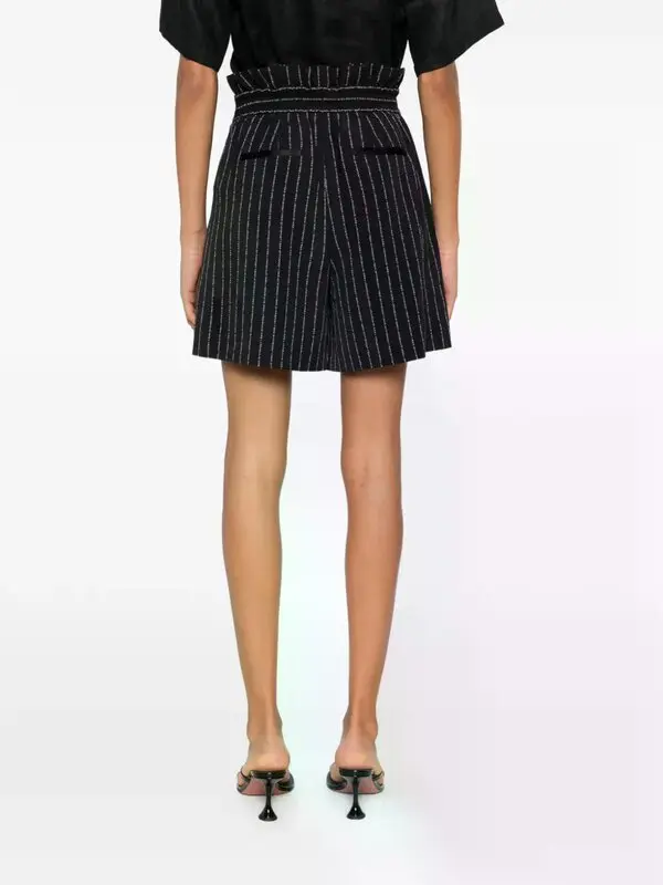 Karl Lagerfeld Logo Pinstripe High-waist Shorts