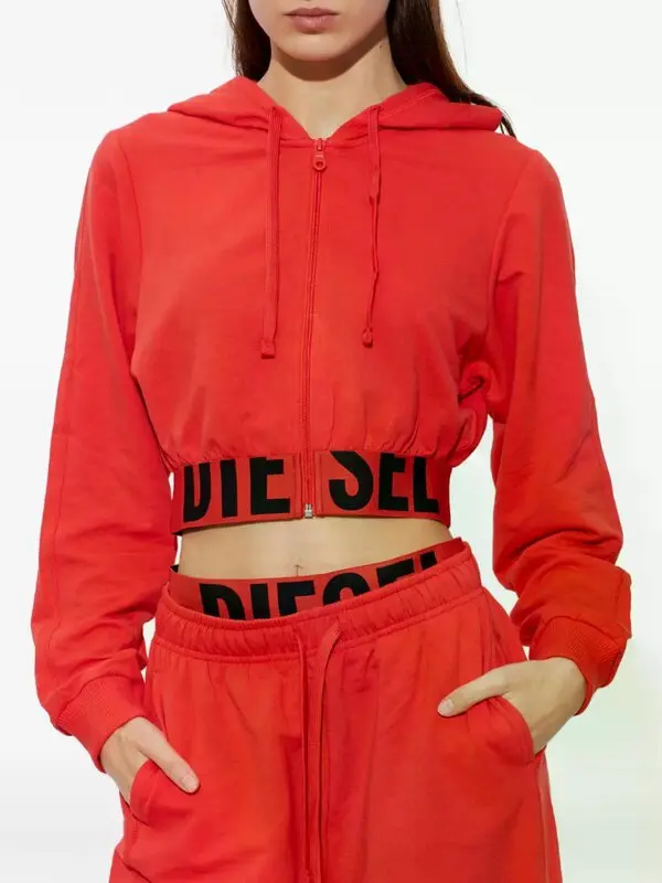 DIESEL® Logo Tape Cropped Hoodie