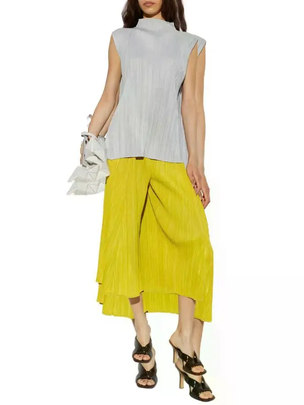 Issey Miyake Sleeveless High Neck Blouse - Grey