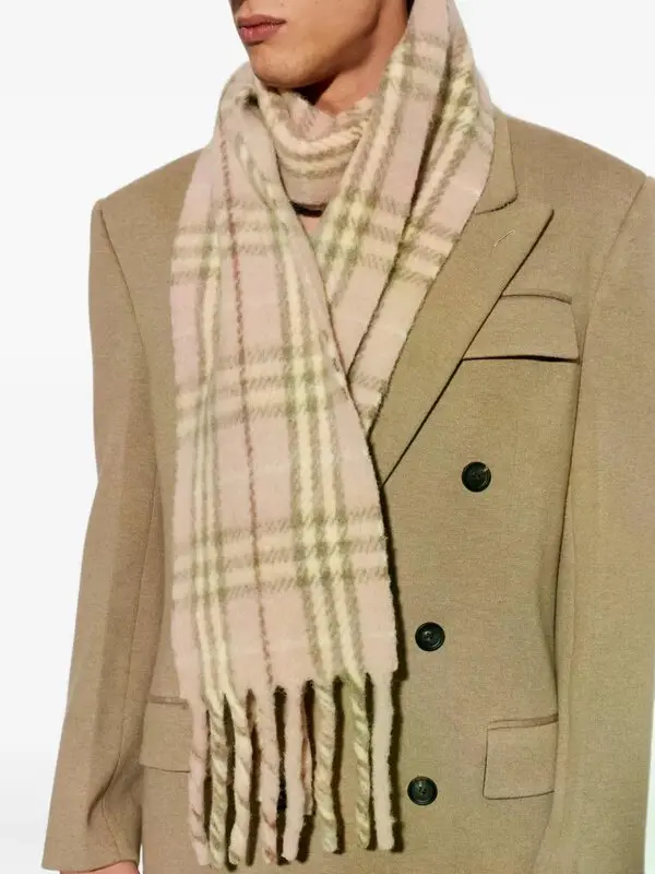 Burberry Check-pattern Fringed Scarf