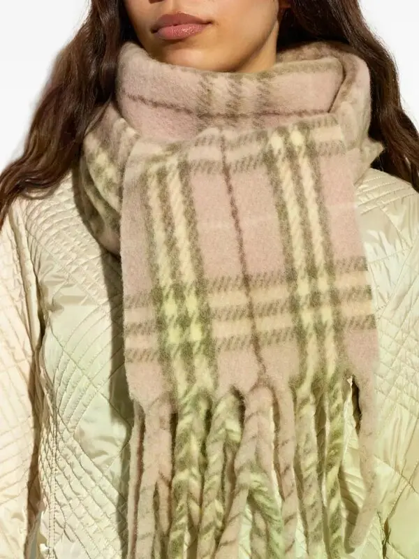 Burberry Check-pattern Fringed Scarf