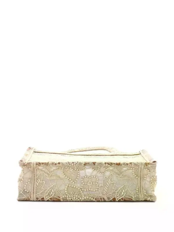 Dior Embroidered Canvas Mini Tote Bag - Gold