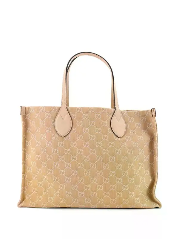 Gucci Ophidia Gg Denim Large Shopper Tote Bag - Neutrals