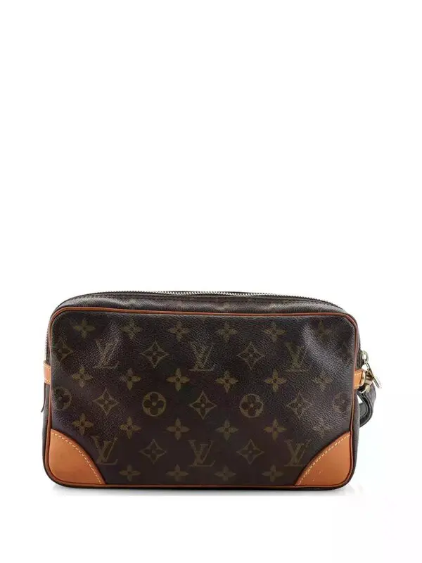 LOUIS VUITTON Monogram Canvas Gm Clutch Bag - Brown