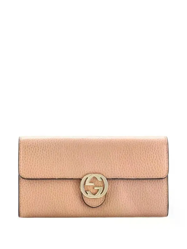 Gucci Icon Continental Wallet Leather Small Wallets - Neutrals
