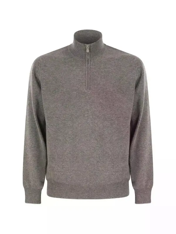 Brunello Cucinelli Cashmere Half-zip Sweater - Grey