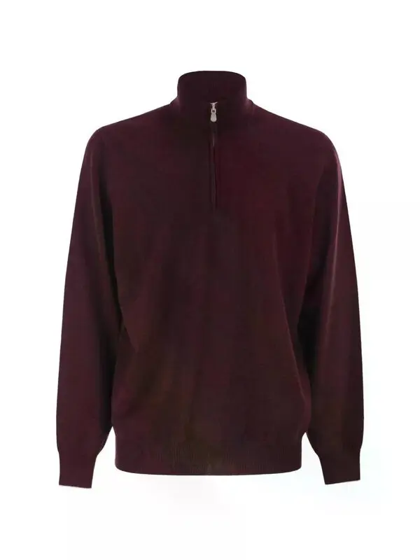 Brunello Cucinelli Cashmere Quarter-zip Sweater - Red