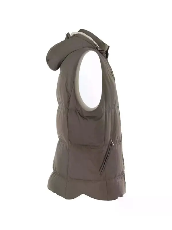 Brunello Cucinelli Padded Hooded Gilet - Brown