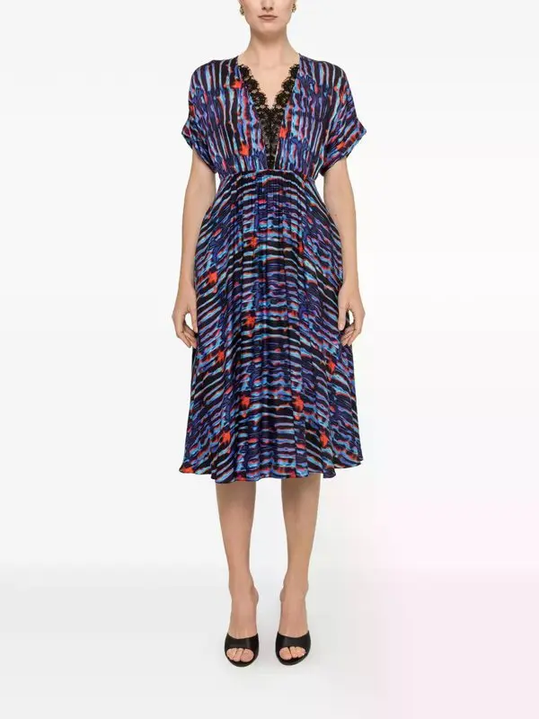 NISSA Printed Viscose Midi Dress