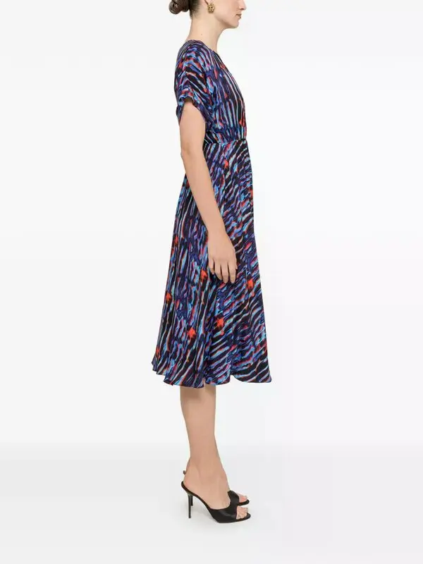 NISSA Printed Viscose Midi Dress