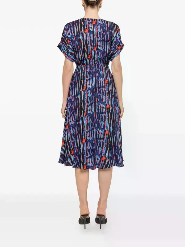 NISSA Printed Viscose Midi Dress