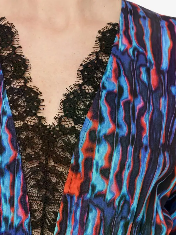 NISSA Printed Viscose Midi Dress