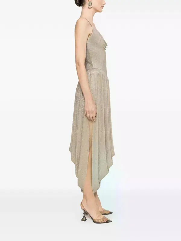 NISSA Exaggerated Hip Maxi Dress With Draped Neckline