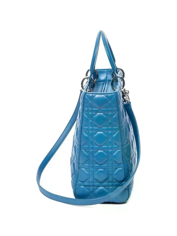 Dior Cannage Lady Tote Bag - Blue