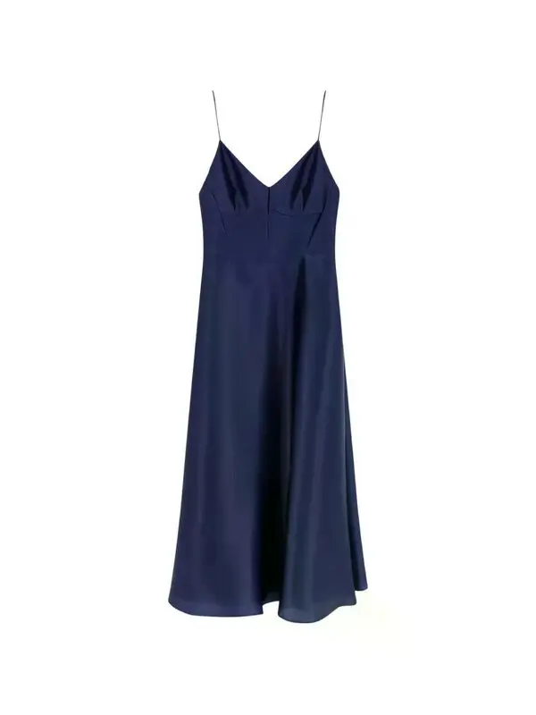 Alberta Ferretti Spaghetti Strap V-neck Midi Dress