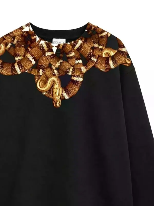 COUNTY OF MILAN Snake-print Crew Neck Sweater
