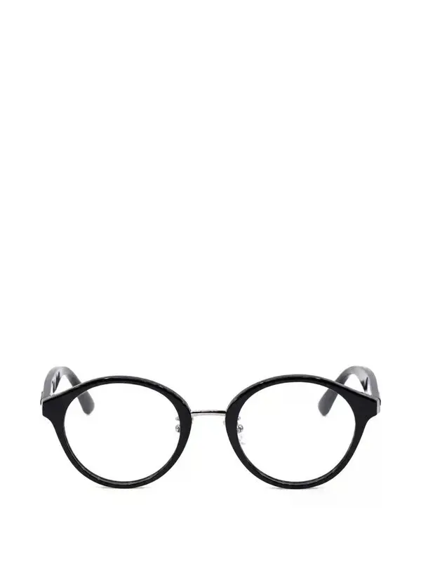 JIMMY CHOO Round-frame Glitter Glasses - Black