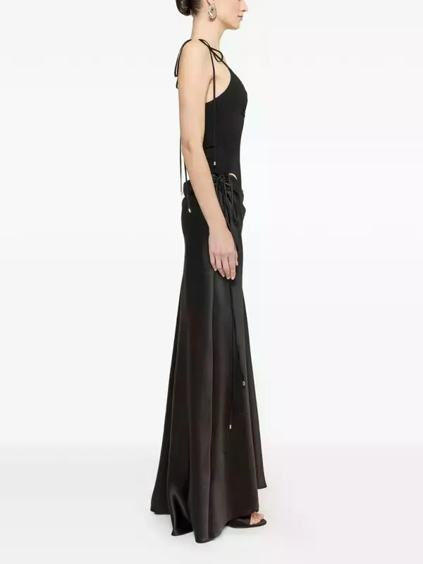 NISSA Draped Satin Maxi Dress